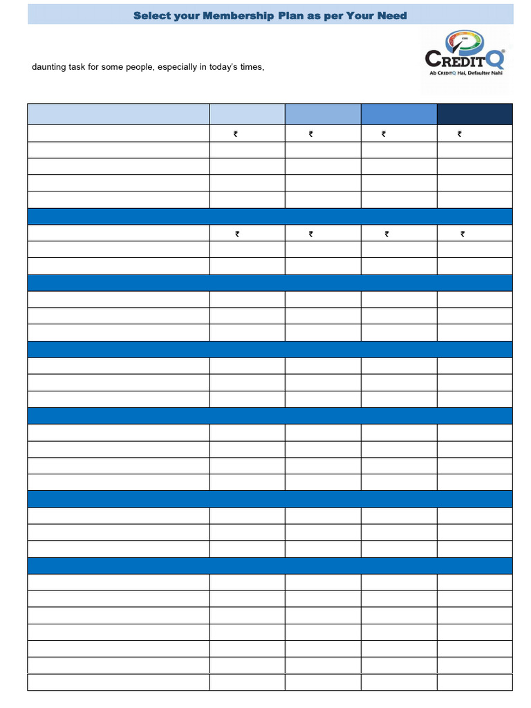 CreditQ Membership Plans% | PDF | Business | Payments