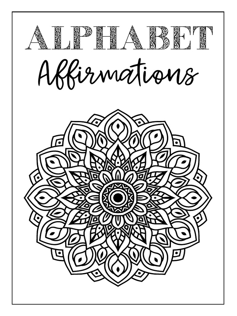 Alphabet Affirmations Coloring Worksheet | PDF