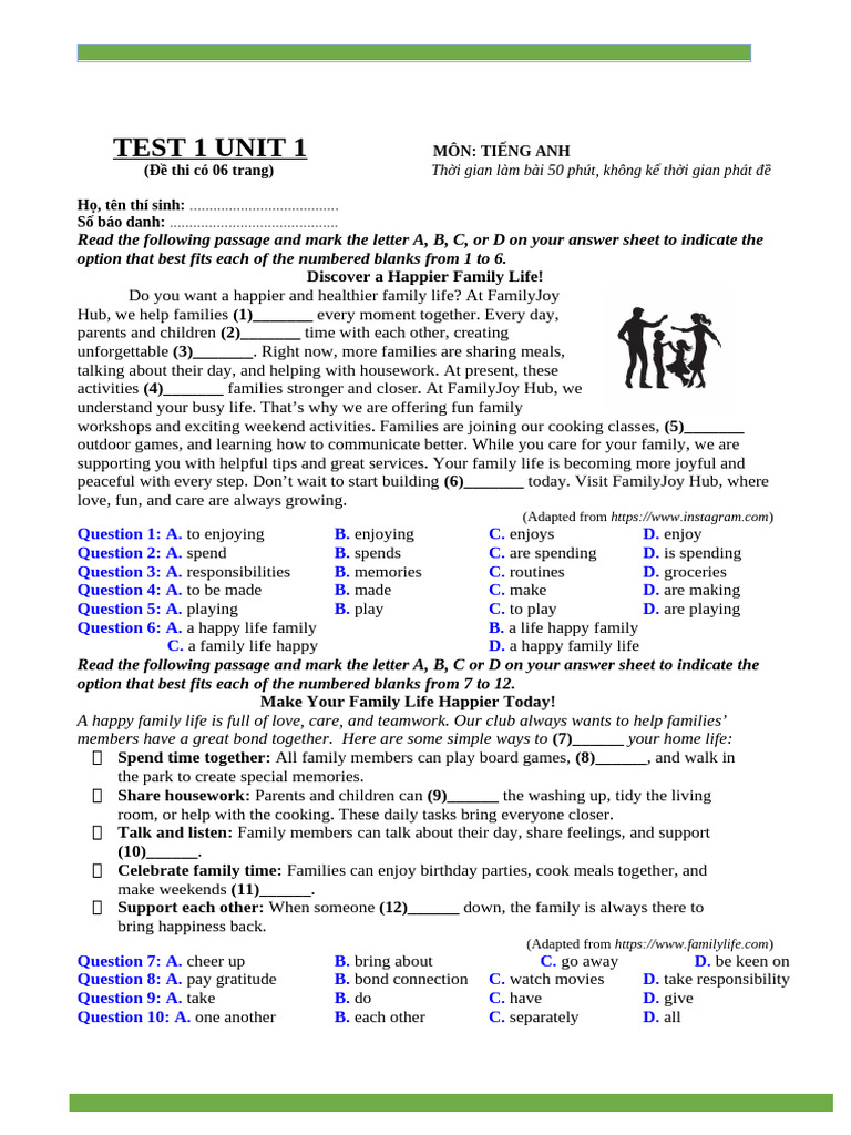 Family Life Improvement Strategies | PDF | Family | Psychological ...