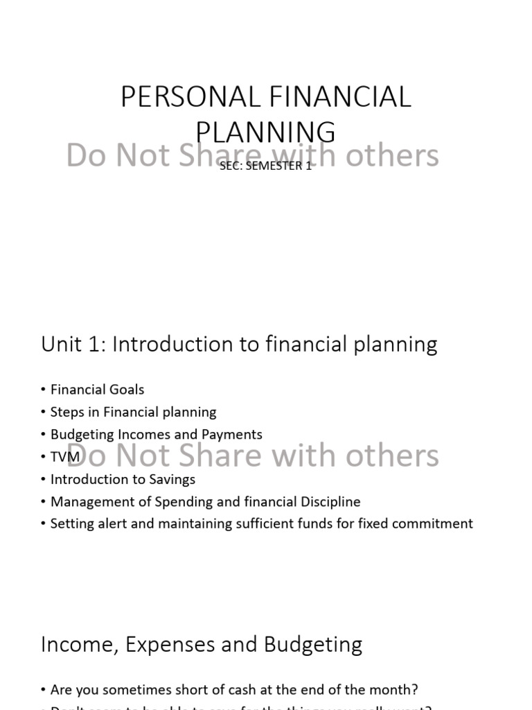 Personal Financial Planning Guide | PDF | Derivative (Finance) | Mutual ...