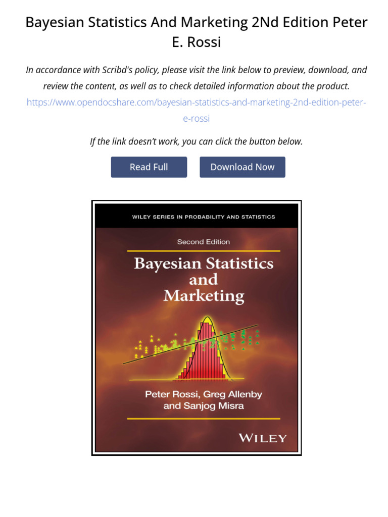 Bayesian Statistics and Marketing 2nd Edition Peter E. Rossi | PDF ...