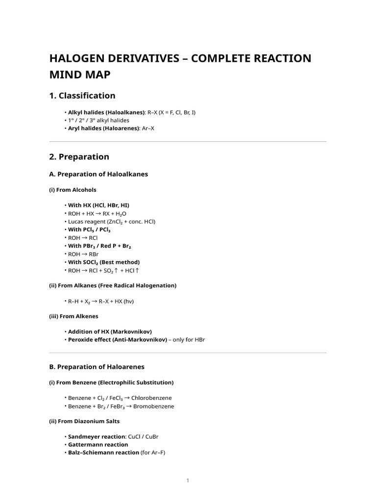 Halogen Derivatives: Reactions & Properties | PDF | Chemical Substances ...