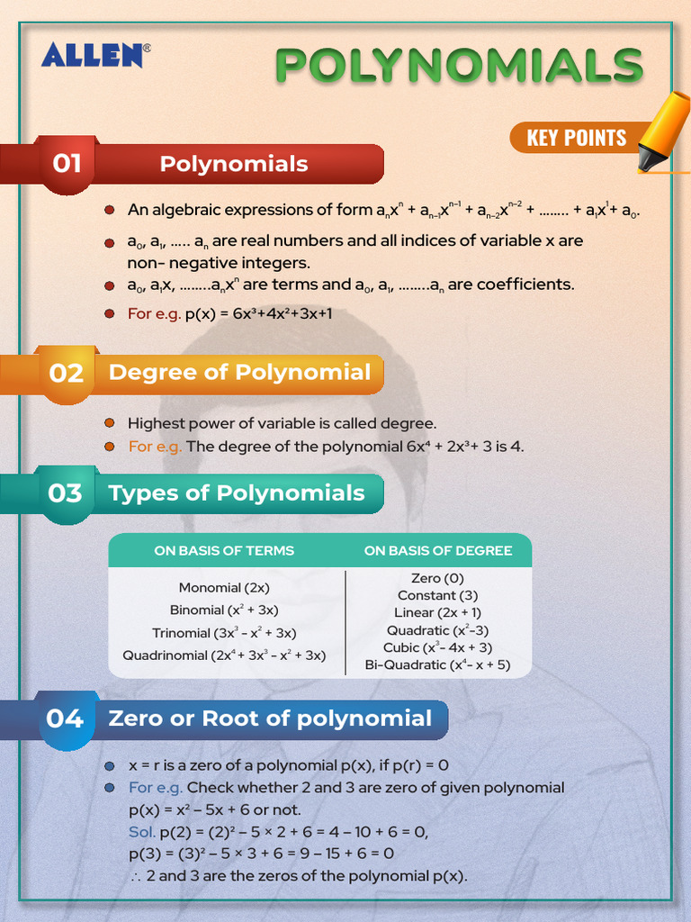 Polynomials - Key Point | PDF | Factorization | Polynomial