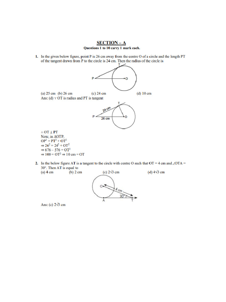 10th cbse pyq maths | PDF