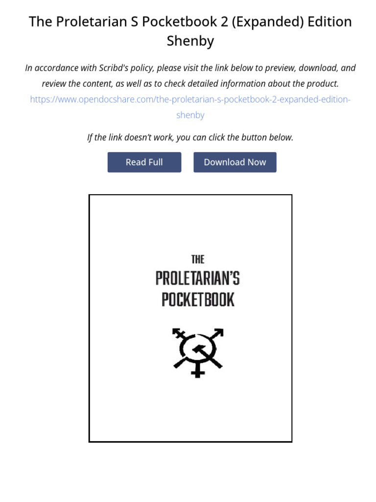 The Proletarian s Pocketbook 2 (expanded) Edition Shenby | PDF ...