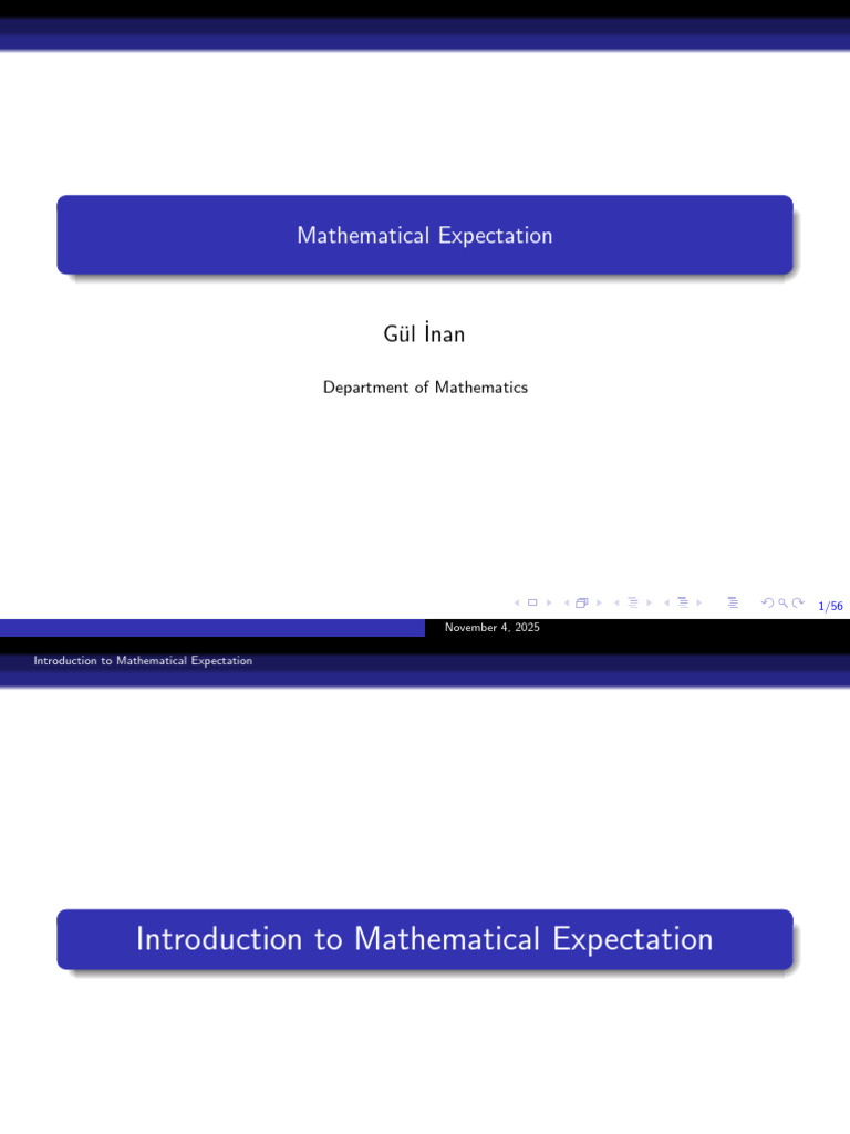 Understanding Mathematical Expectation | PDF | Expected Value | Random ...