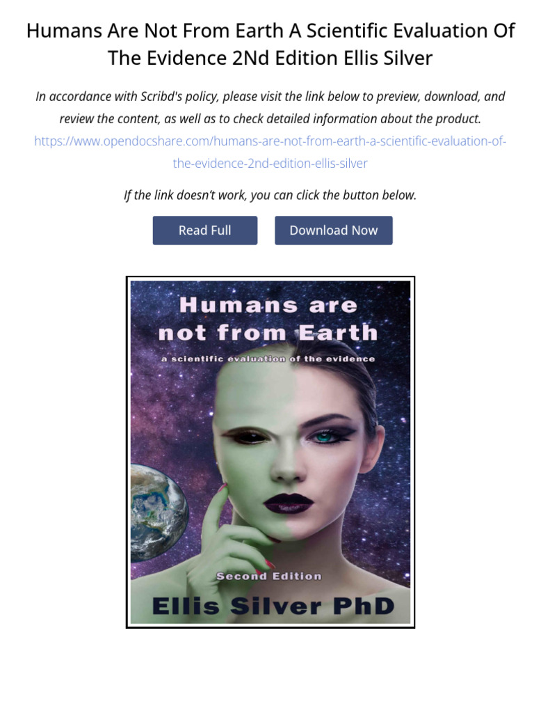 Humans are not from Earth a scientific evaluation of the evidence 2nd ...