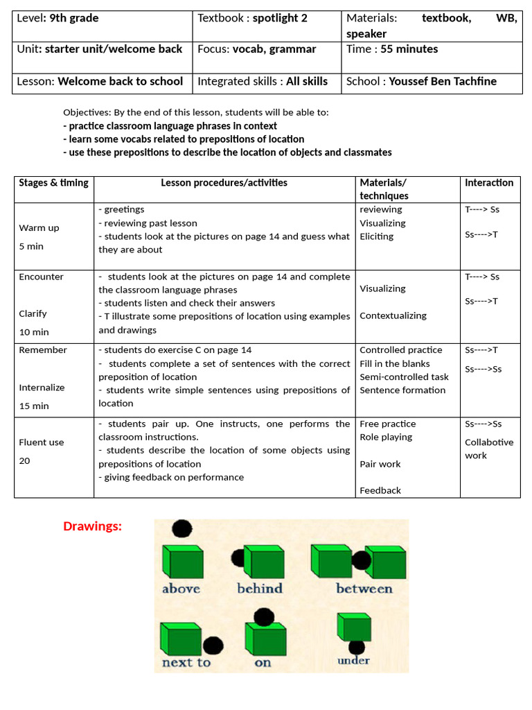 Lesson 2 Welcome Back to School | PDF | Cognitive Science | Linguistics