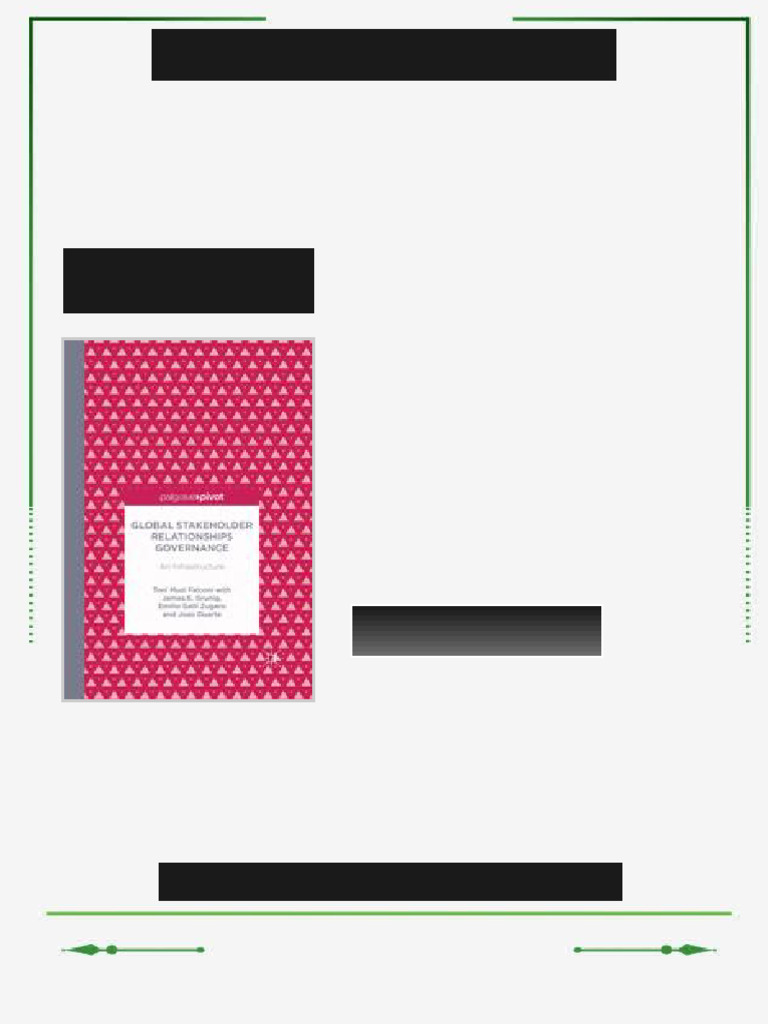 Global Stakeholder Relationships Governance An Infrastructure 1st ...