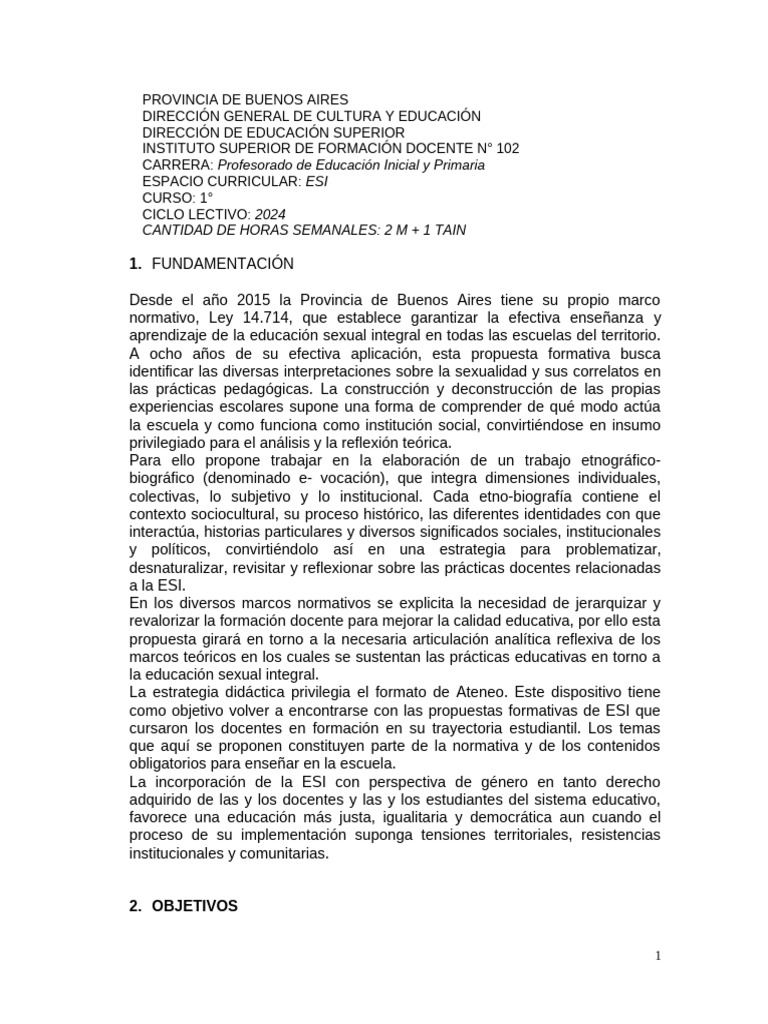 TFO 1° ESI | PDF | Educación sexual | Maestros