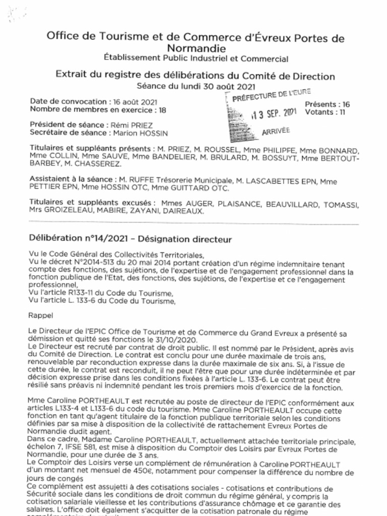 DELIBERATION-N°14_2021_DESIGNATION-DU-DIRECTEUR | PDF