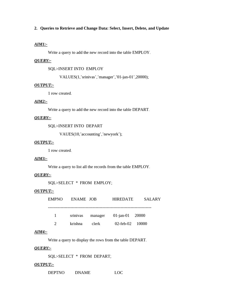 DBMS EXP-2 | PDF | Table (Database) | Computer Data