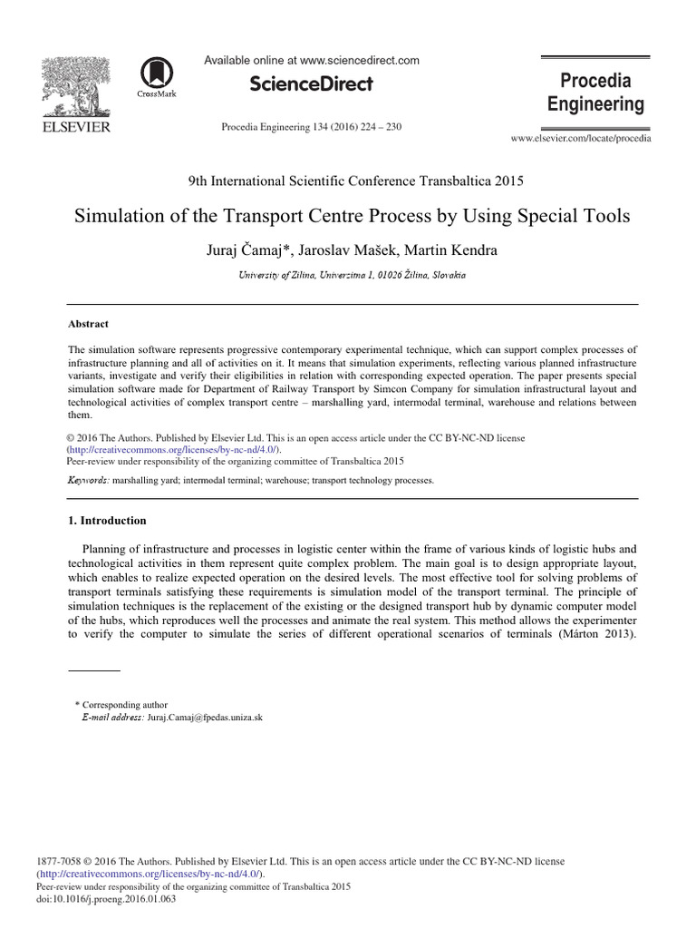 Simulation of The Transport Centre Process by Using SP 2016 Procedia ...
