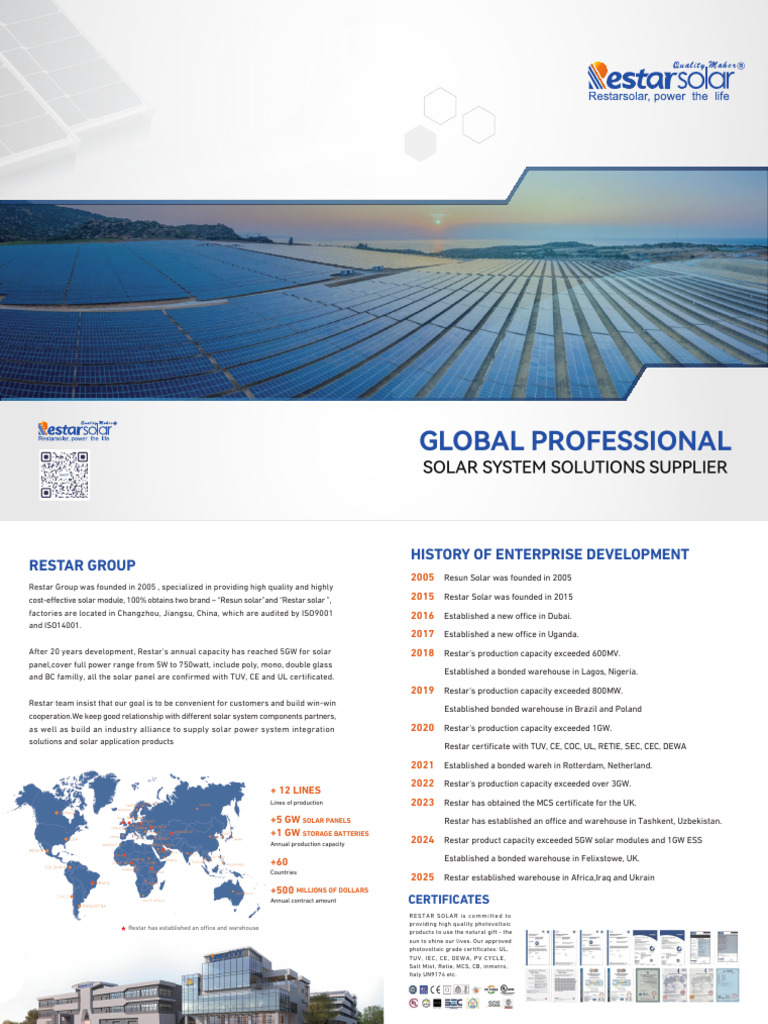 Global Solar Solutions by Restar Group | PDF | Power Inverter ...