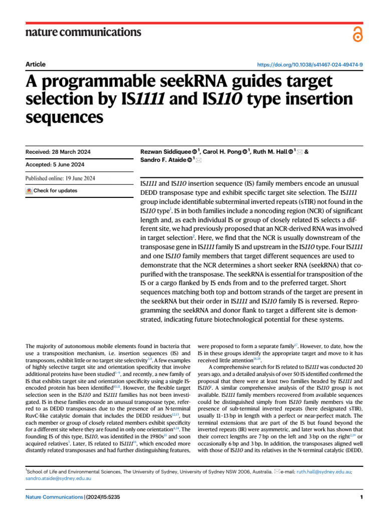 s41467-024-49474-9 | PDF | Transposable Element | Protein Domain