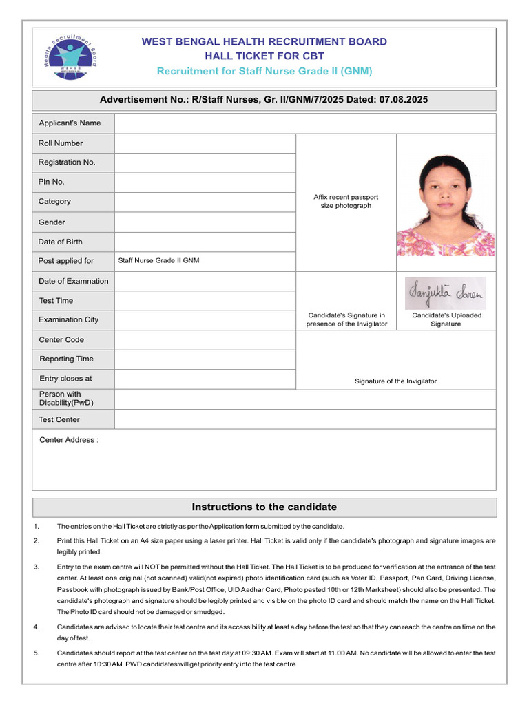 Hall Ticket 3 | PDF | Identity Document