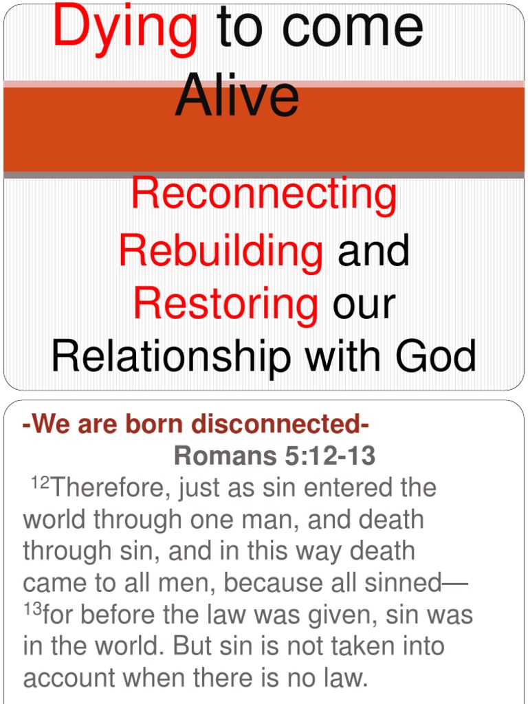 Dying To Come Alive | PDF | Grace In Christianity | Sin