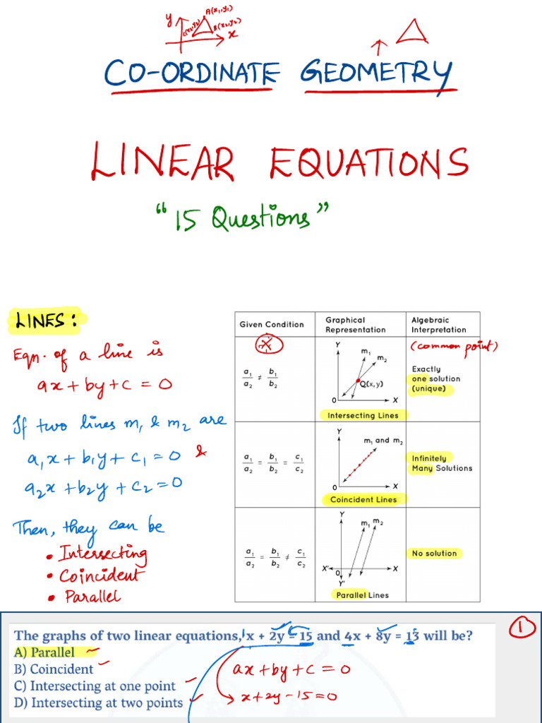 Linear Equation | PDF | Mathematical Objects | Elementary Geometry