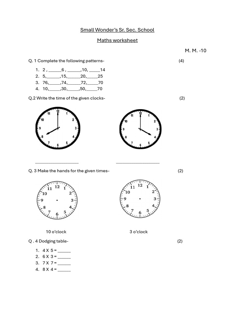 Maths Worksheet . | PDF