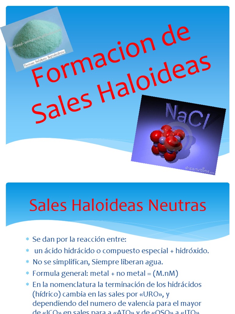 Formacion de Sales Haloideas