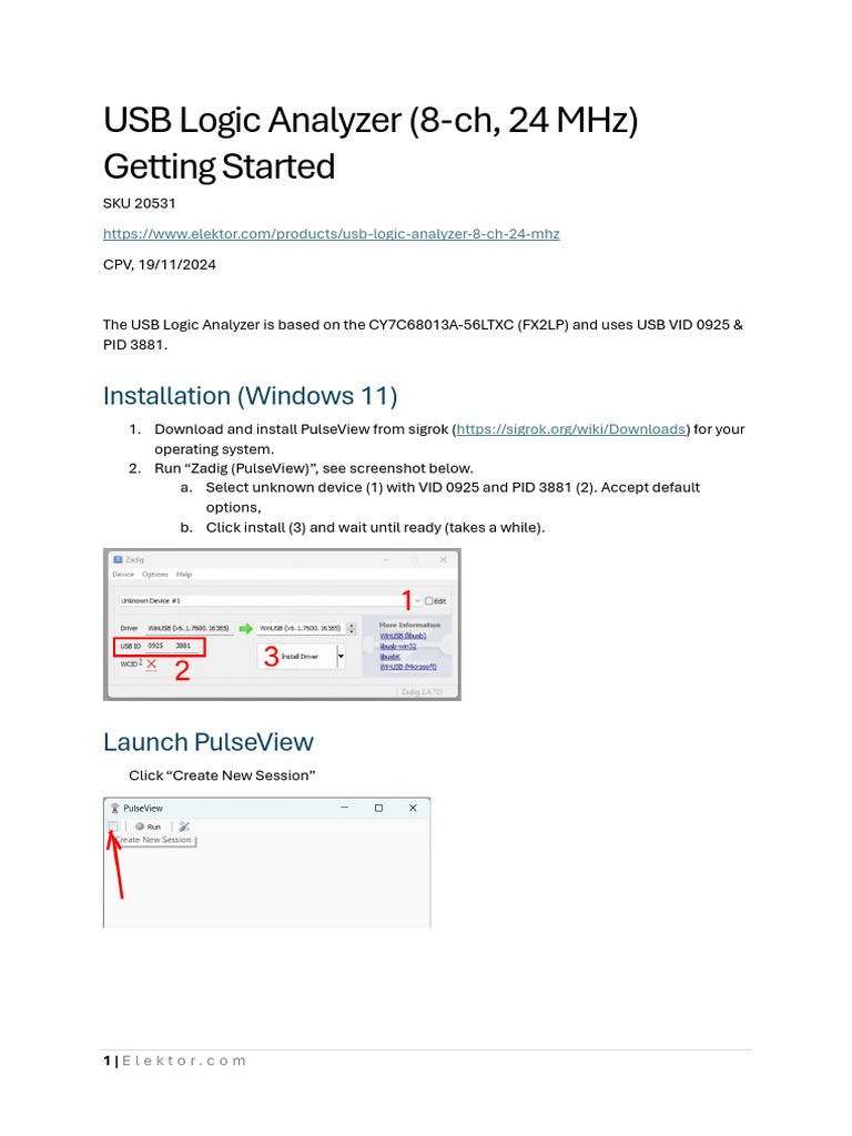 Getting Started USB Logic Analyzer | PDF