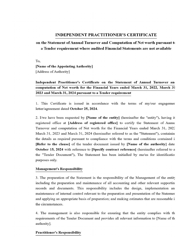 Turnover Certificate Name of the Entity | PDF