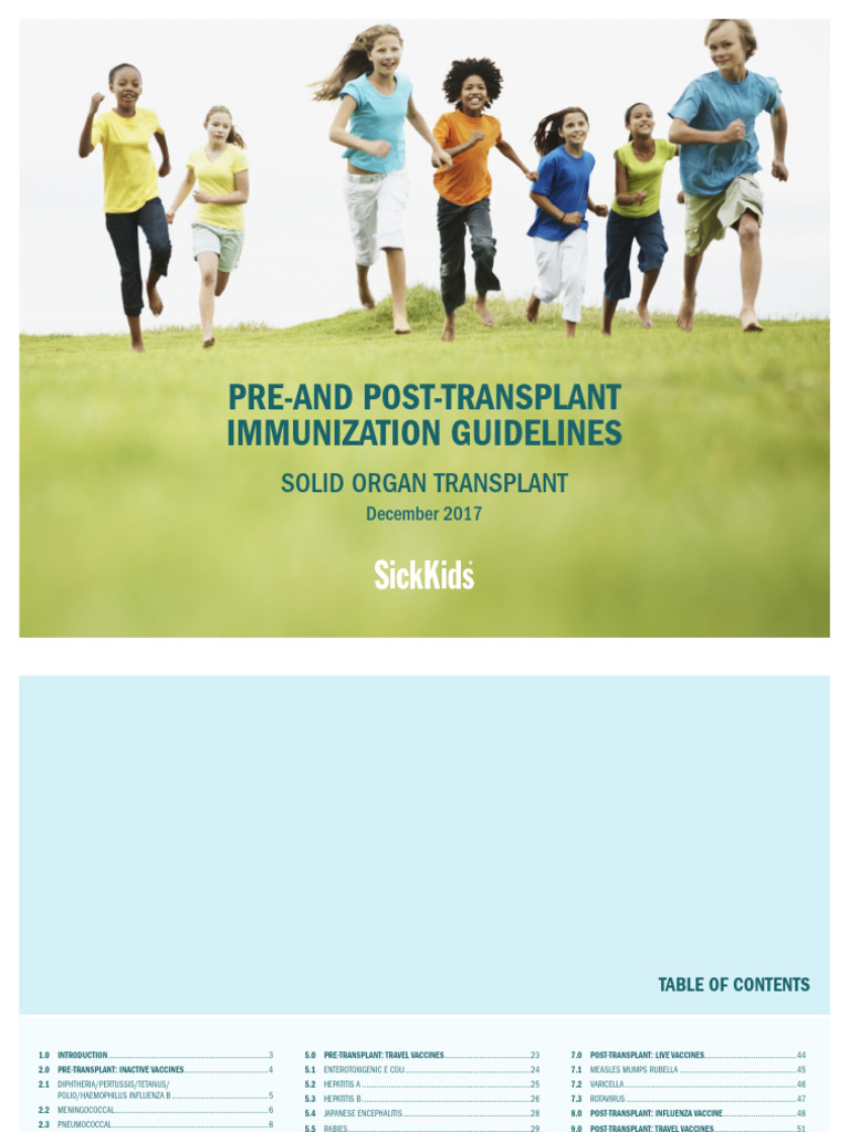 Pre-and post,trasplant inmunization guidelines 2017 canada | PDF ...
