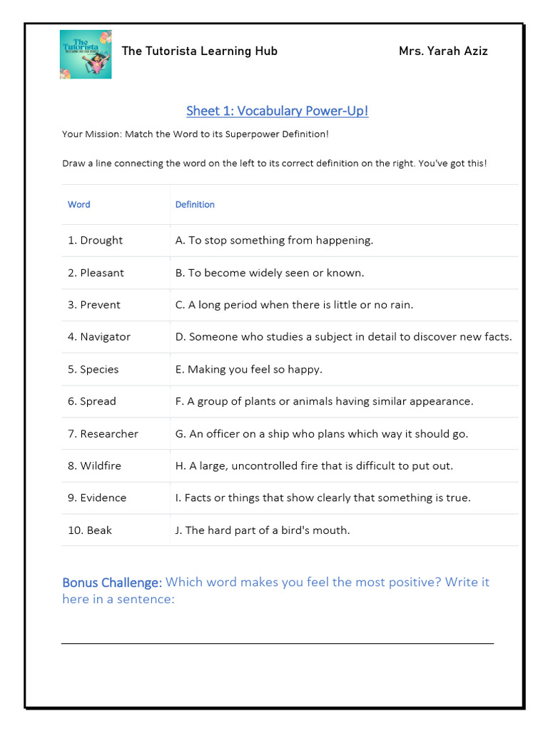 Sheet 1 Vocabulary Power-Up! (10 Minutes) | PDF | Linguistic Morphology ...