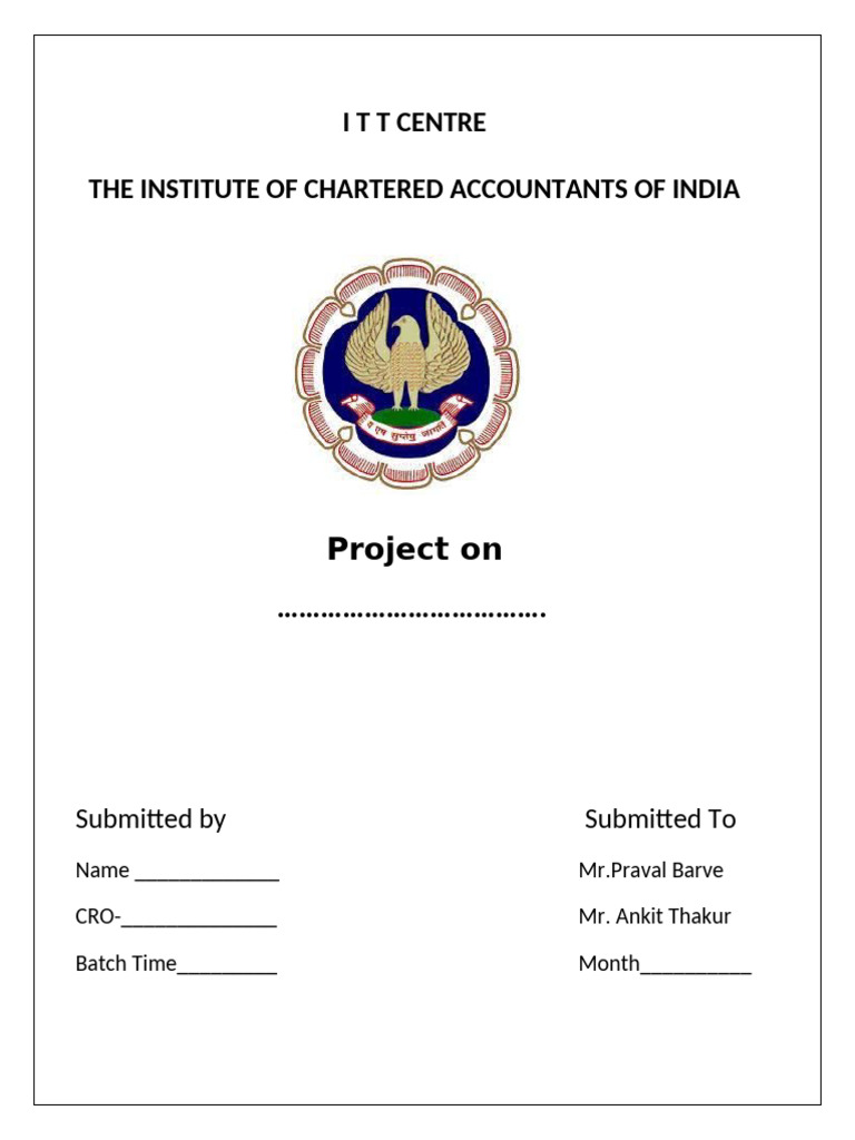 Project Submission for ICAI ITT Centre | PDF