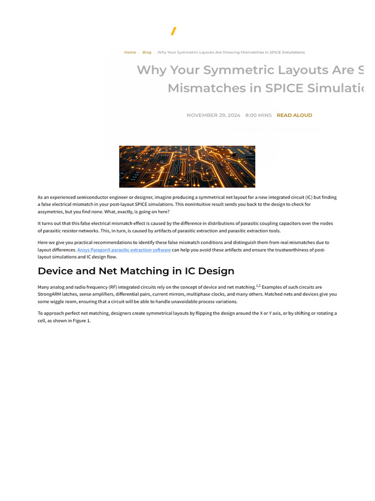 Why Your Symmetric Layouts Are Showing Mismatches in SPICE Simulations ...