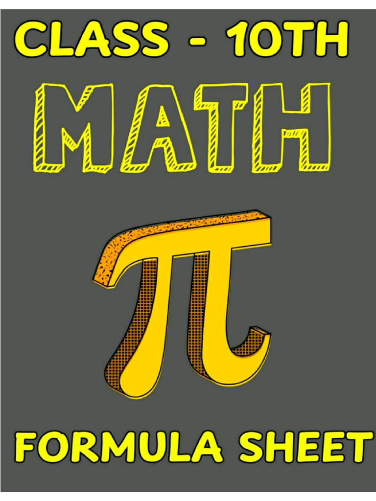 Formula Sheet Class 10 Maths | PDF