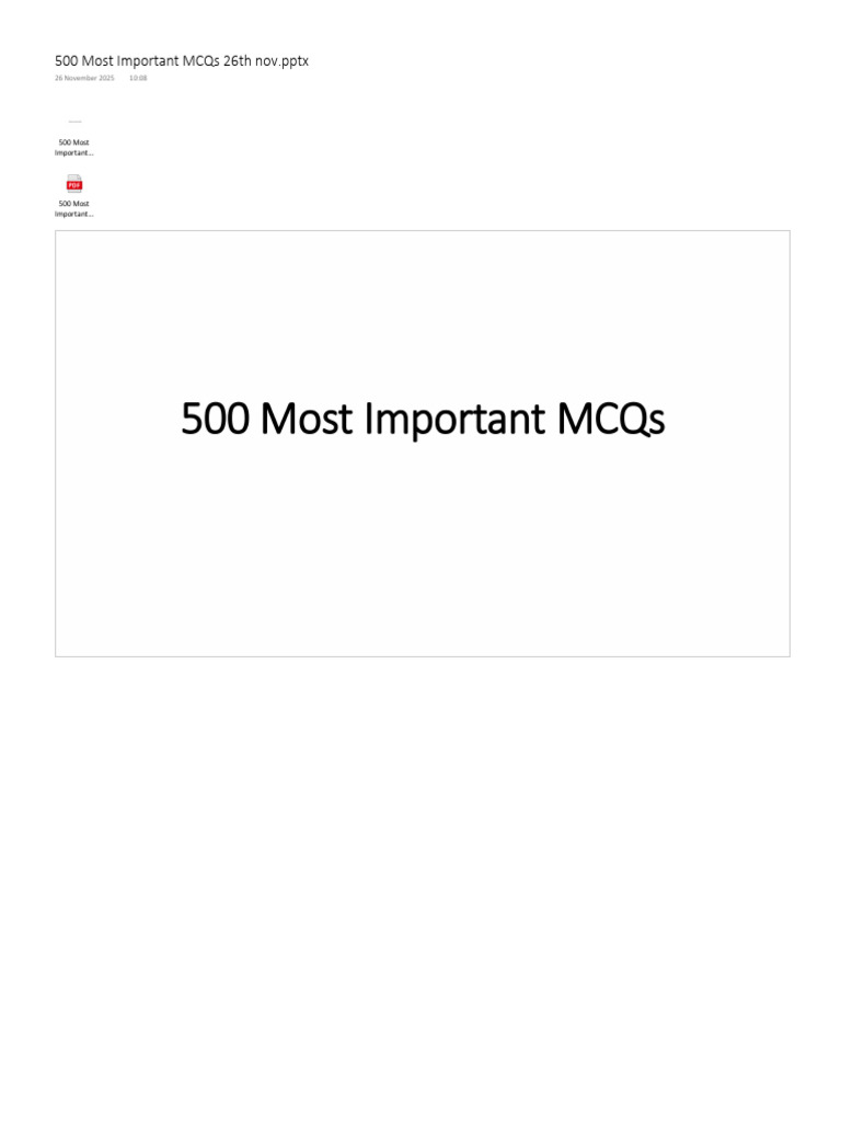 500 Most Imp MCQs Session 5 | PDF