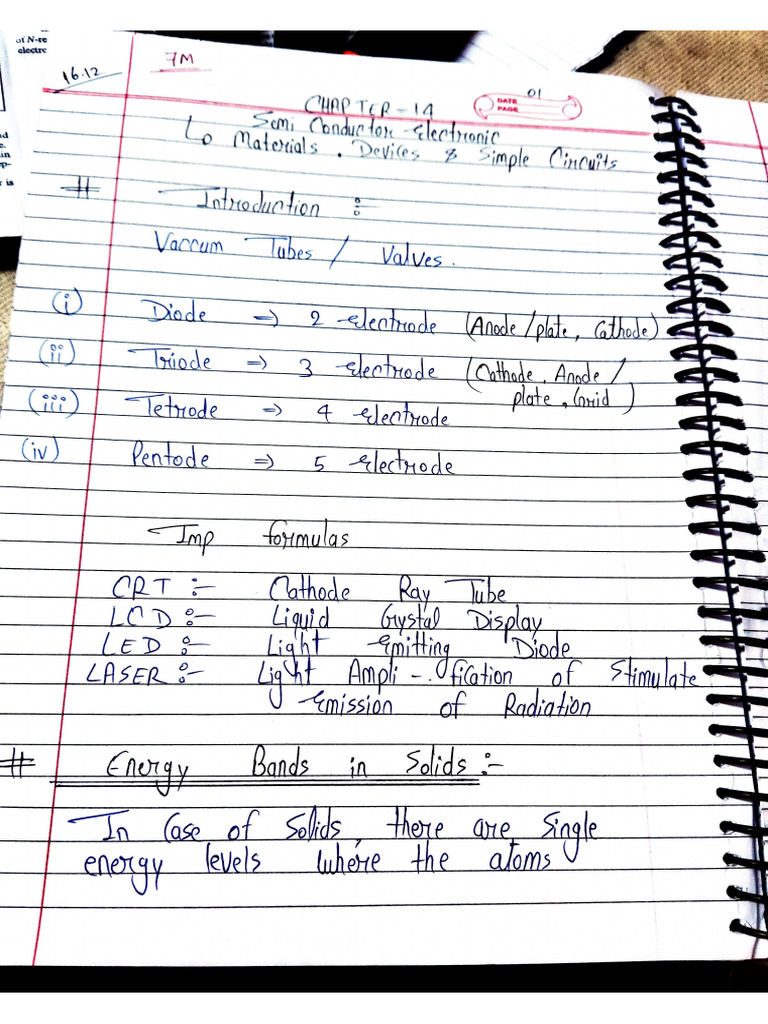 Semiconductor Chapter Class 12th Notes | PDF