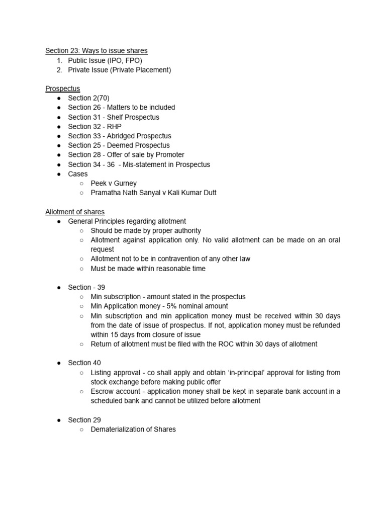 Share Issuance and Allotment Guidelines | PDF | Equity Securities ...