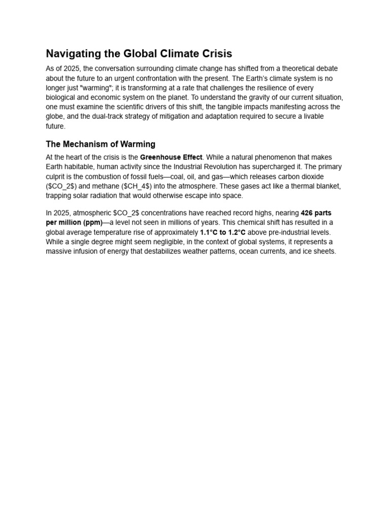 Navigating the Global Climate Crisis | PDF | Climate Change | Climate ...