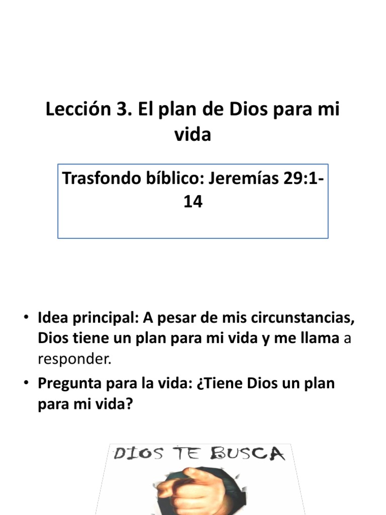 El Plan de Dios | PDF | Oración | orador del Señor