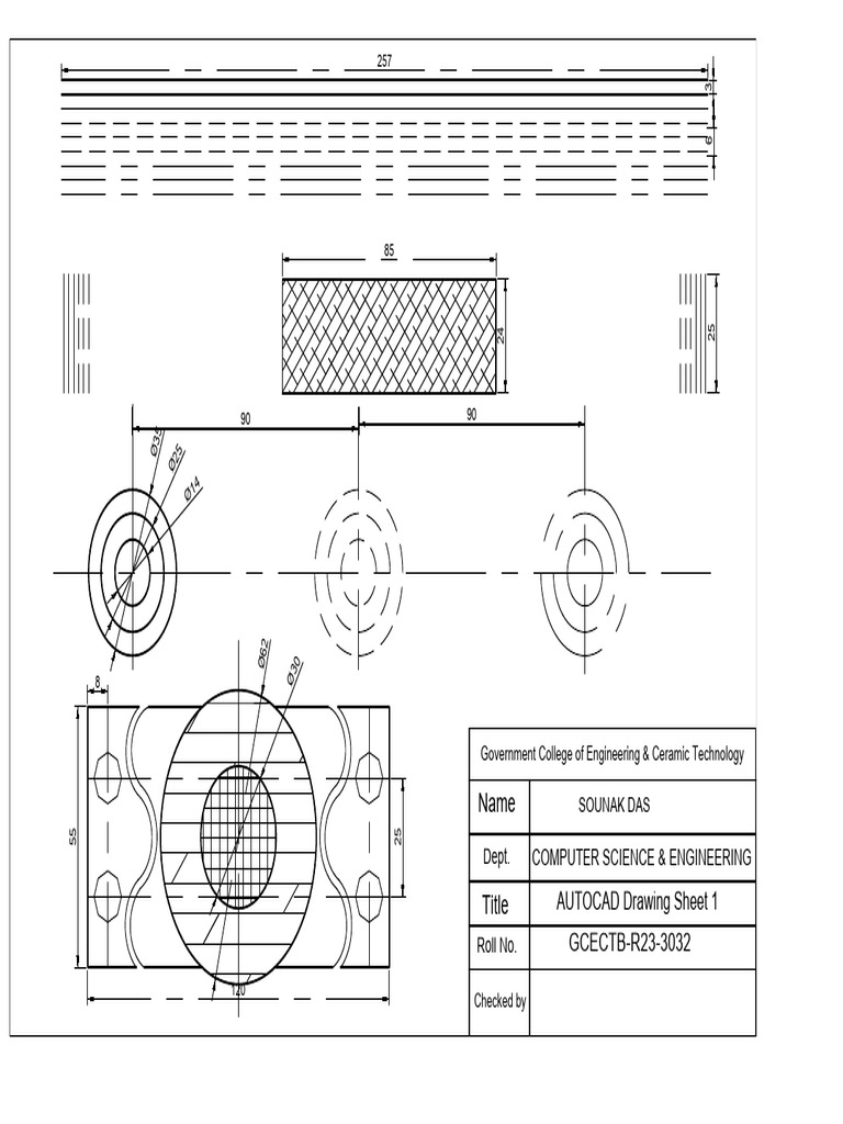AUTOCAD Drawing Sheet for CSE Project | PDF