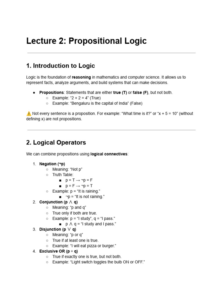 Propositional Logic Basics Explained | PDF | Logic | If And Only If