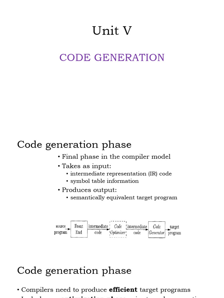 Unit V - Object Generation. | PDF | Variable (Computer Science) | Assembly Language