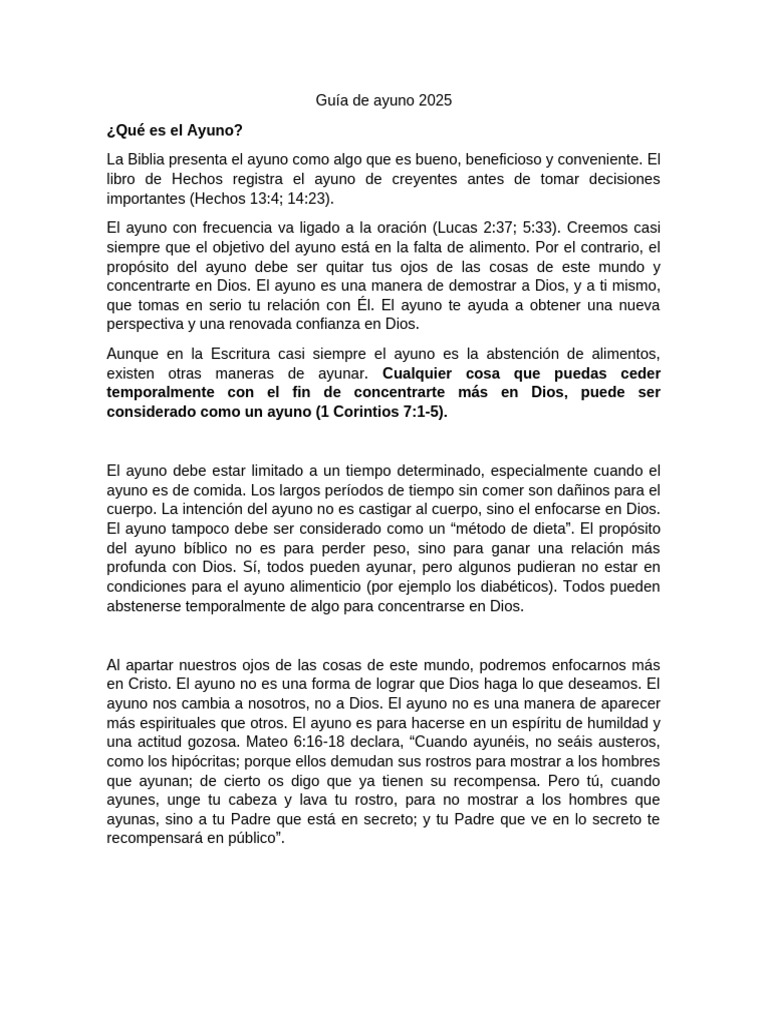 Guia de Ayuno | PDF | Rápido | Esther