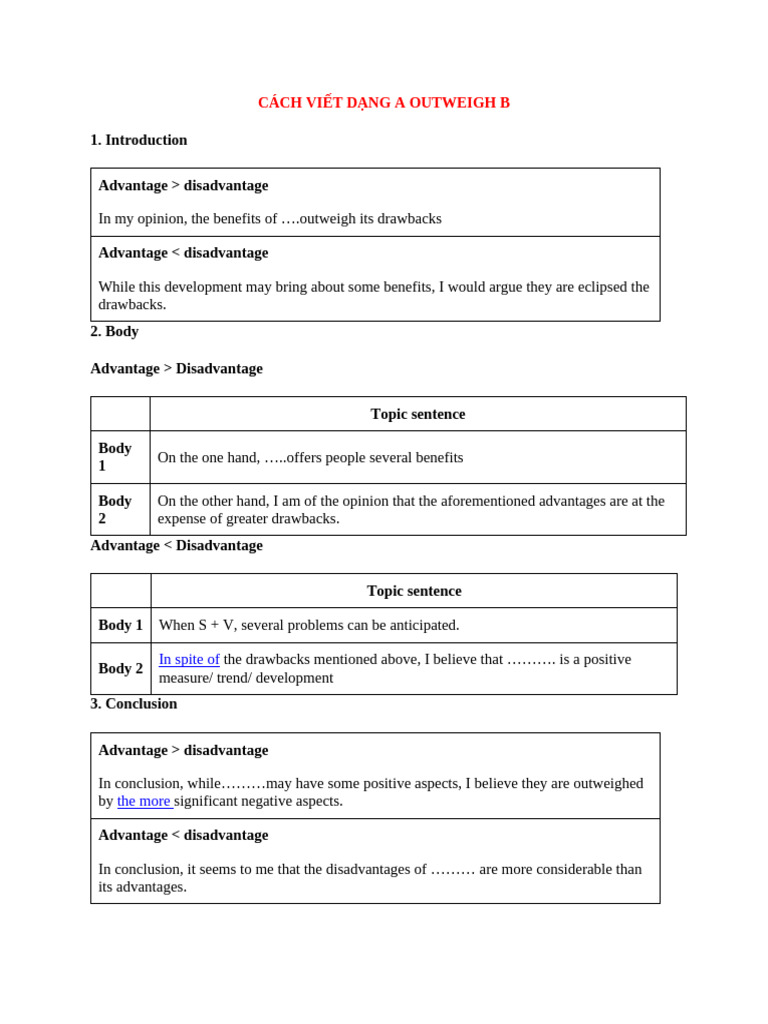 Cách Viết Dạng a Outweigh b | PDF