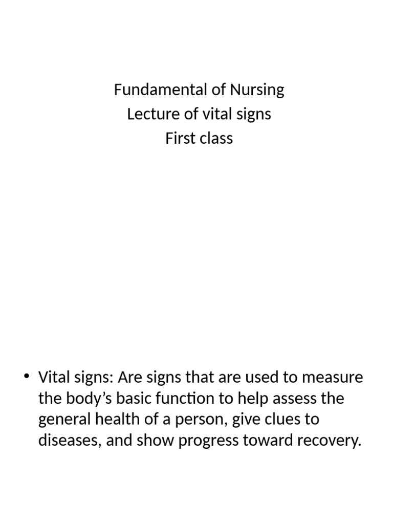 Vital Signs | PDF | Fever | Thermoregulation