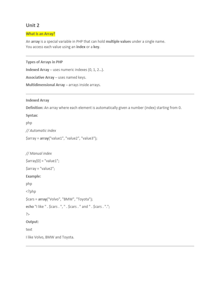 Unit 2 PHP | PDF | Class (Computer Programming) | Php