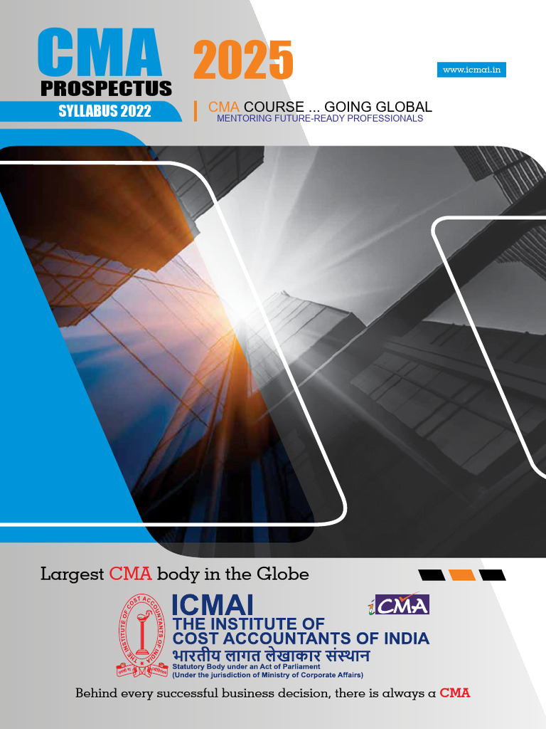 CMA Prospectus Syllabus 2022 | PDF | Accountant | Management Accounting