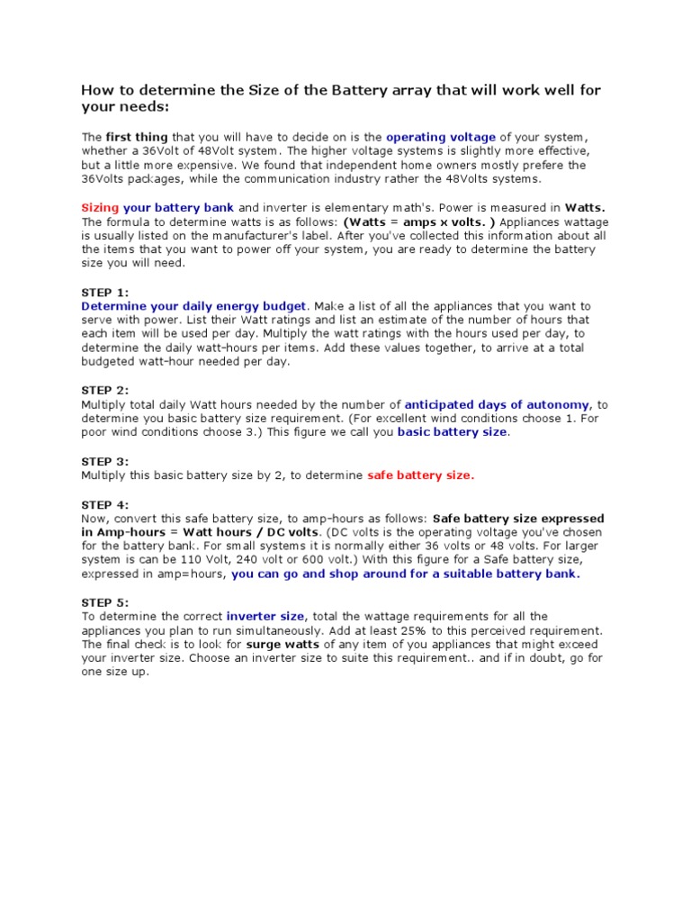 Battery Sizing Calculation | PDF | Manufactured Goods | Physical Quantities