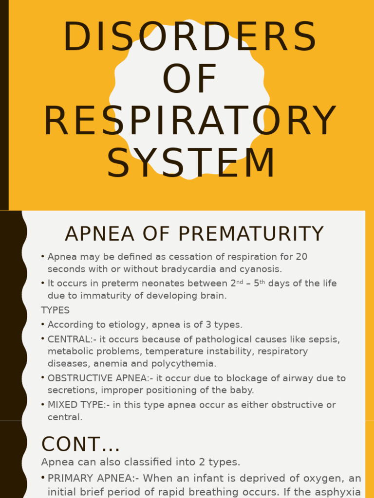 Disorders of Respiratory System | PDF