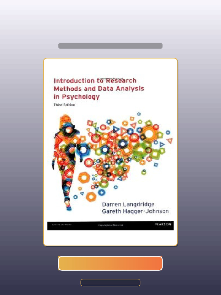 Introduction to Research Methods Data Analysis in Psychology 3rd ...