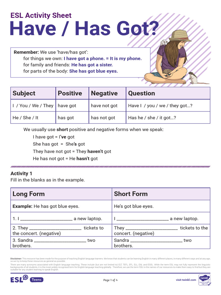t 1755585168 Have Got or Has Got Esl Activity Sheet Teens a1 a2 Ver 2 ...