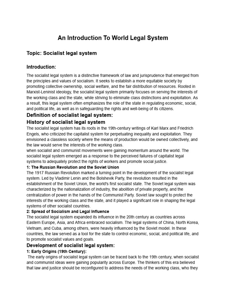 Socialist legal system | PDF | Socialism | Communism