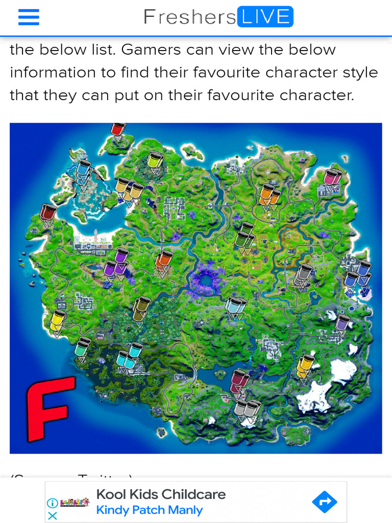 Color Bottle Locations Fortnite What Tuna Fish D… | PDF